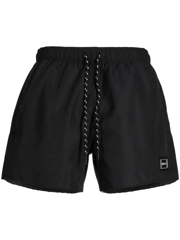 Hugo Logo-plaque Drawstring Shorts - Black
