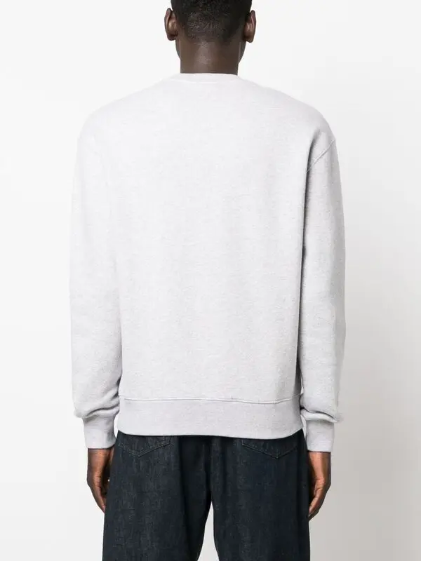 Maison Kitsuné Logo-print Cotton Sweatshirt - Grey