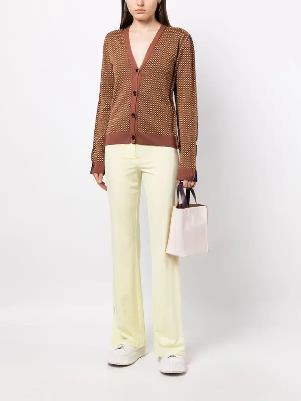 Marni Graphic-print V-neck Cardigan