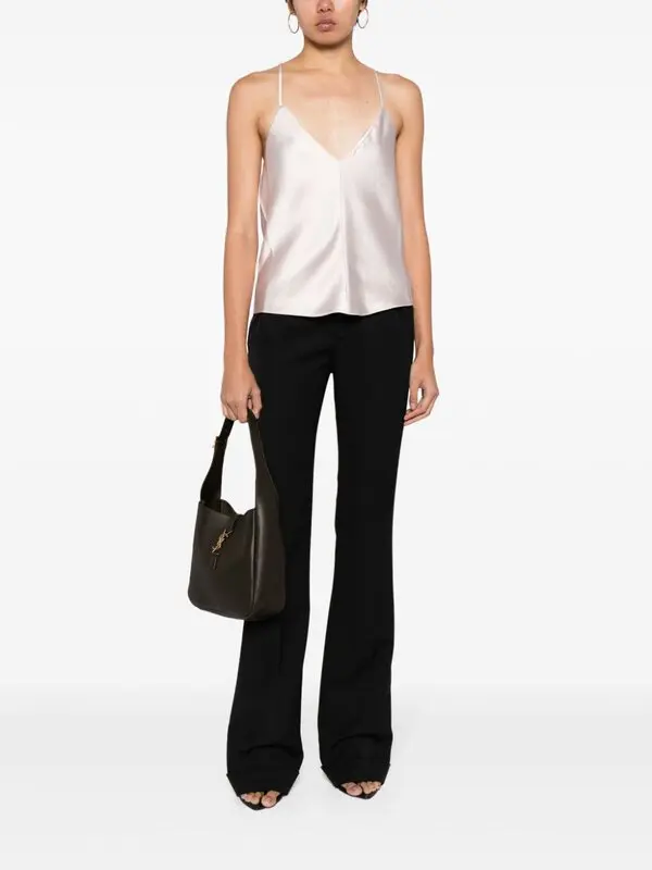 Saint Laurent Monogram-plaque Shoulder Bag - Brown