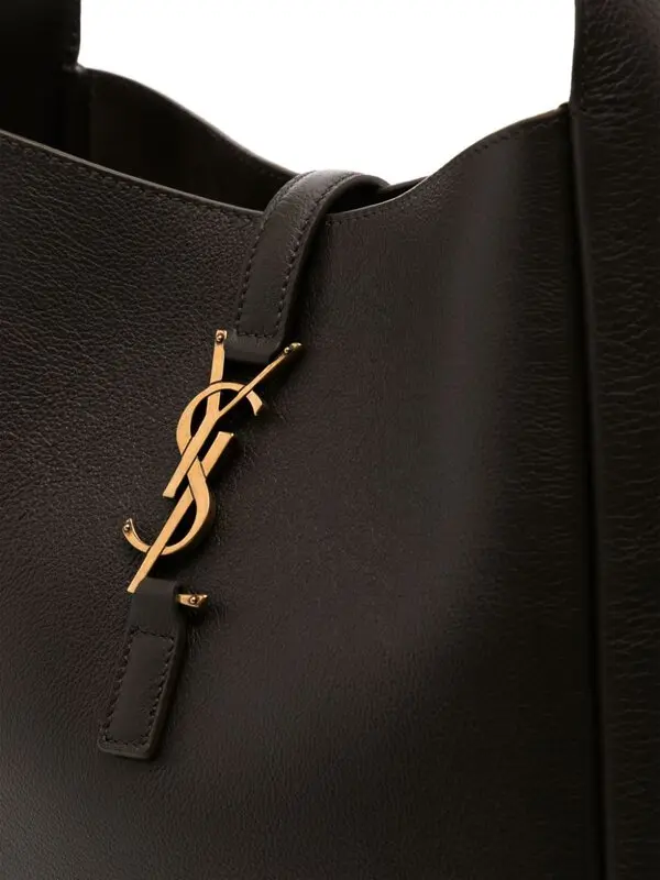 Saint Laurent Monogram-plaque Shoulder Bag - Brown