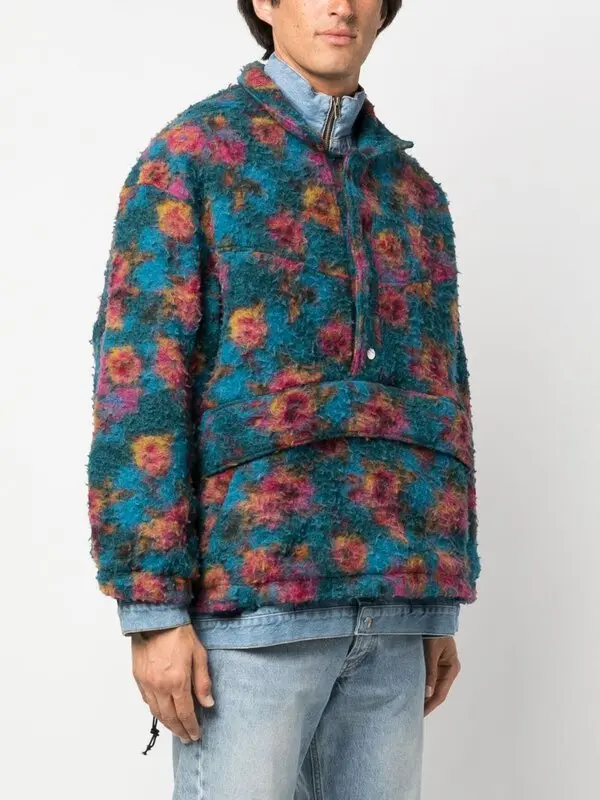 EGONLAB Floral-print High-neck Bomber Jacket
