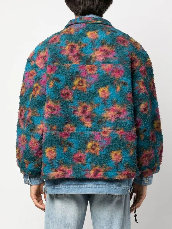 EGONLAB Floral-print High-neck Bomber Jacket