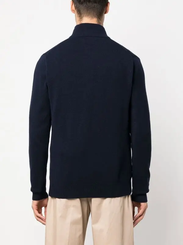 Polo Ralph Lauren Logo-embroidered Half-zip Sweater - Blue