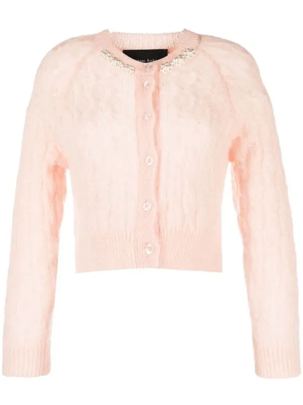 Simone Rocha Beaded Cable Knit Cardigan