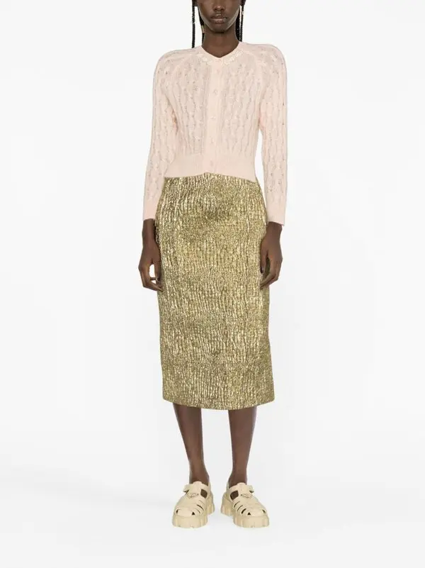 Simone Rocha Beaded Cable Knit Cardigan