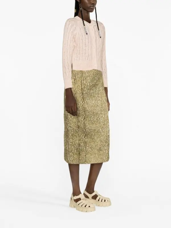 Simone Rocha Beaded Cable Knit Cardigan