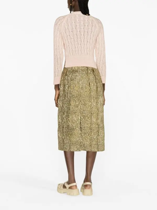 Simone Rocha Beaded Cable Knit Cardigan