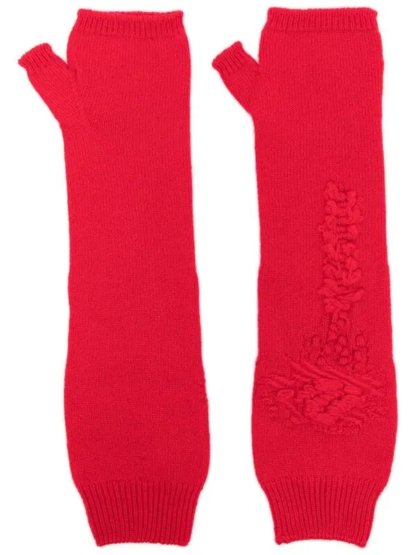 BARRIE Cashmere Fingerless Mittens - Pink