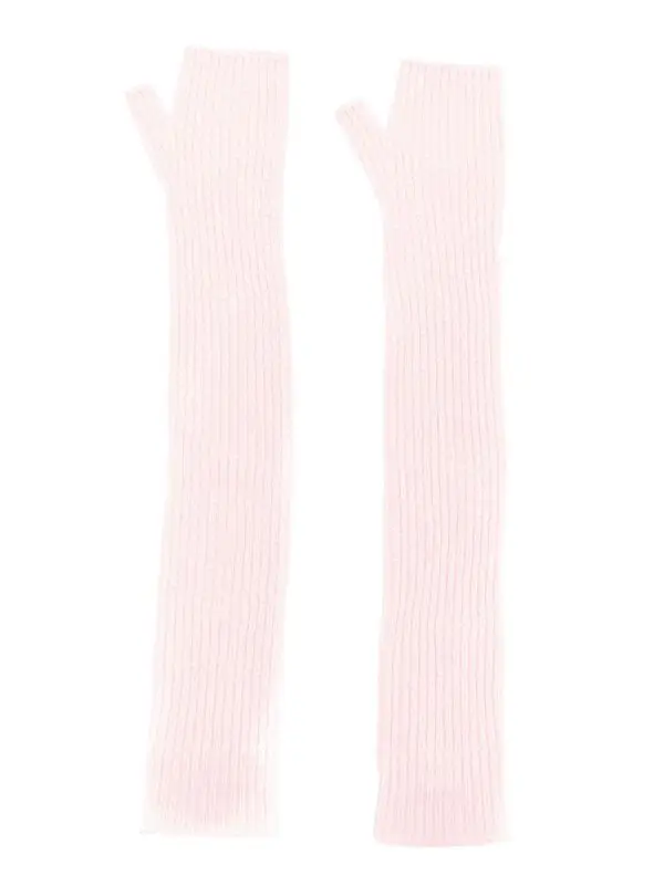 BARRIE Long Knit Fingerless Gloves - Pink