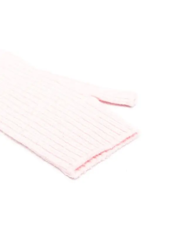 BARRIE Long Knit Fingerless Gloves - Pink