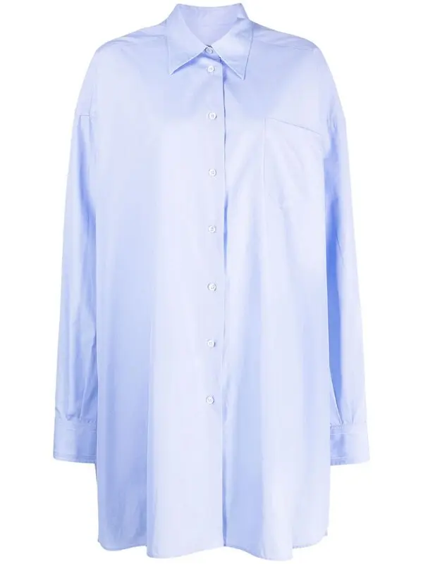 MAISON MARGIELA Longline Poplin Shirt - Blue