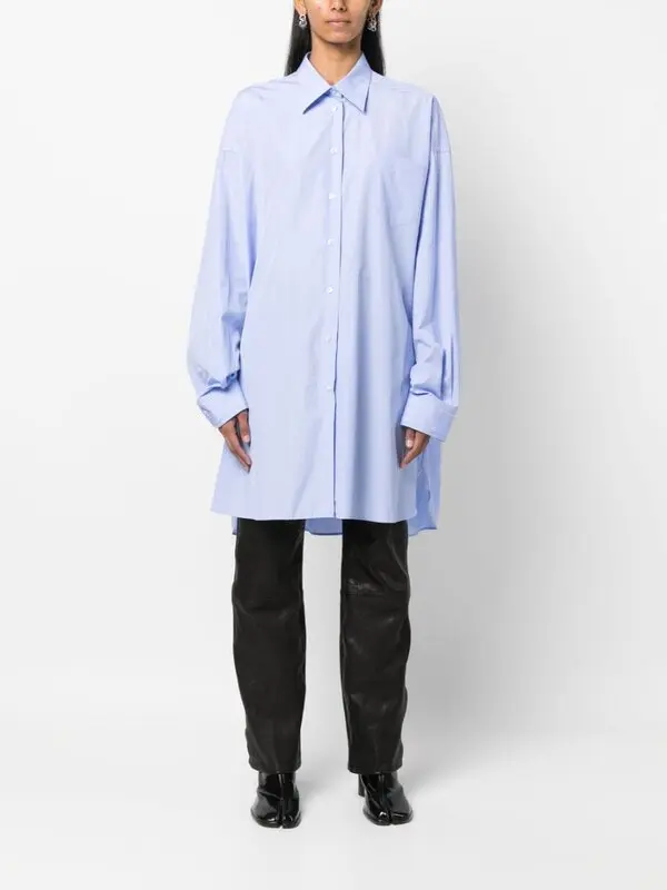 MAISON MARGIELA Longline Poplin Shirt - Blue