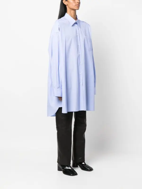 MAISON MARGIELA Longline Poplin Shirt - Blue