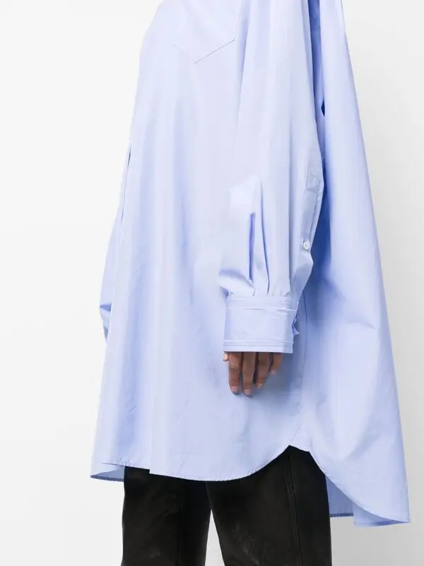 MAISON MARGIELA Longline Poplin Shirt - Blue