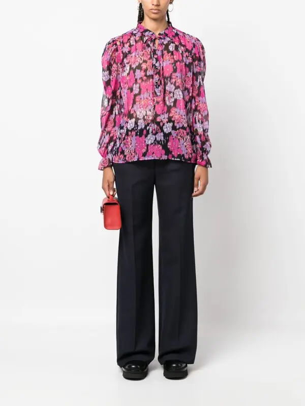 Liu Jo Floral-print Tie-neck Blouse