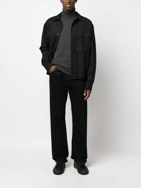 BOSS Roll Neck Virgin Wool Jumper - Grey