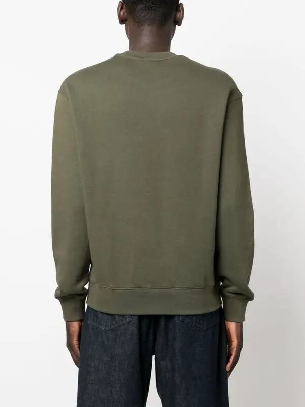 Maison Kitsuné Floral-embroidered Cotton Sweatshirt - Green