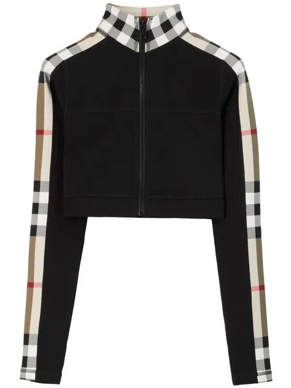Burberry Vintage Check Panel Cropped Top - Black