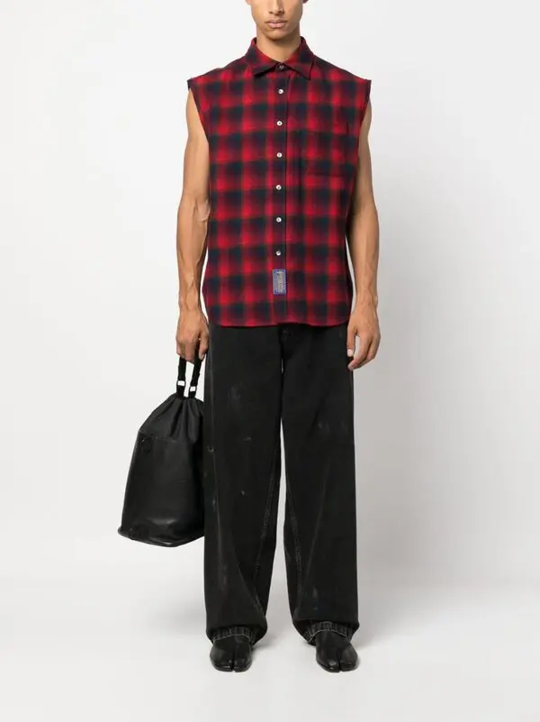 MAISON MARGIELA X Pendleton Checked Sleeveless Shirt