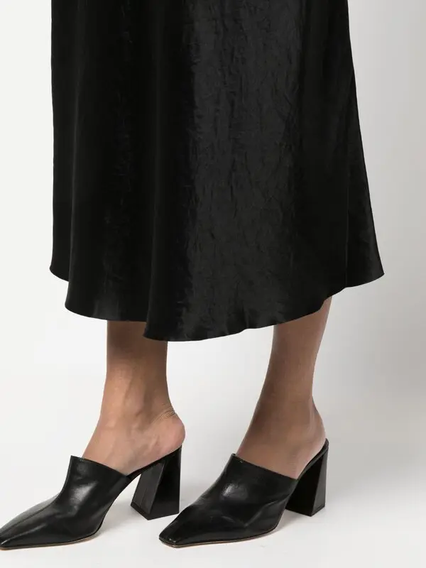 Vince Satin-finish Draped Midi Skirt