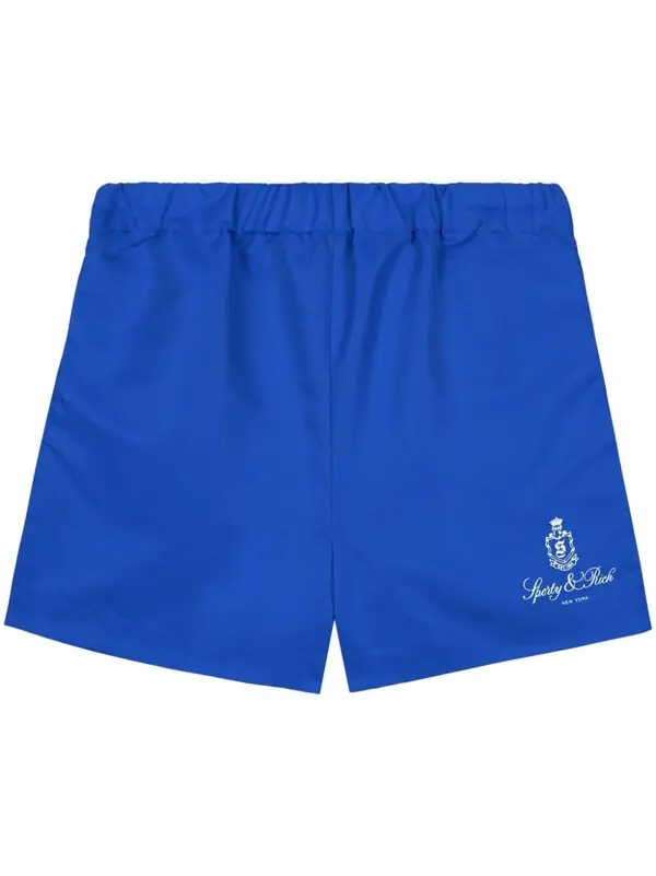 SPORTY & RICH Logo-print Shorts - Blue