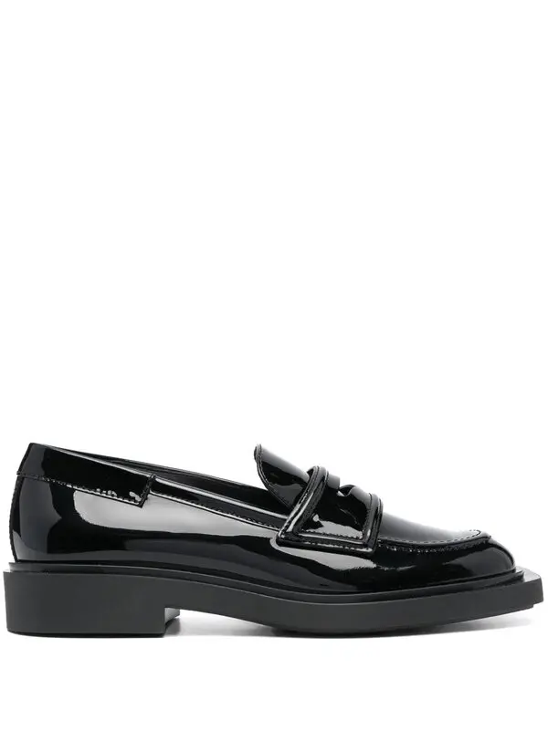 3JUIN Square-toe 35mm Leather Loafers - Black