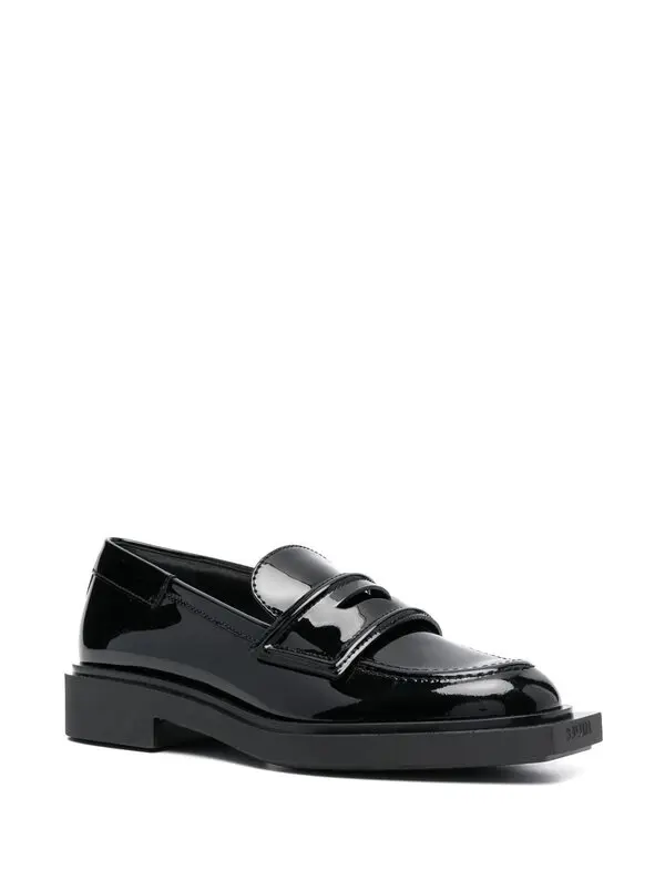 3JUIN Square-toe 35mm Leather Loafers - Black