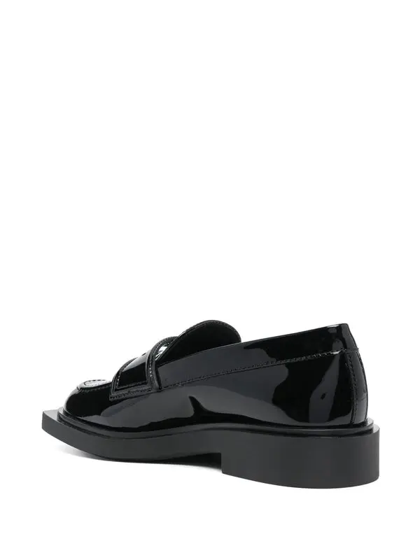 3JUIN Square-toe 35mm Leather Loafers - Black