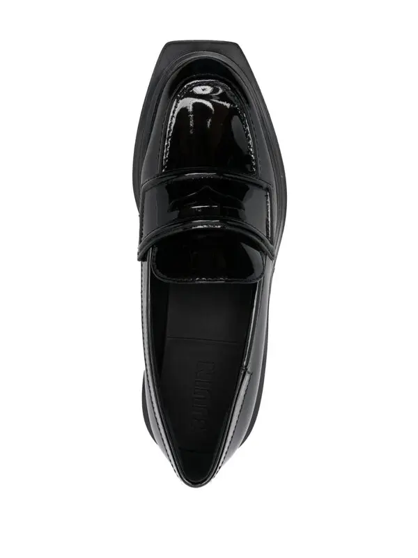 3JUIN Square-toe 35mm Leather Loafers - Black