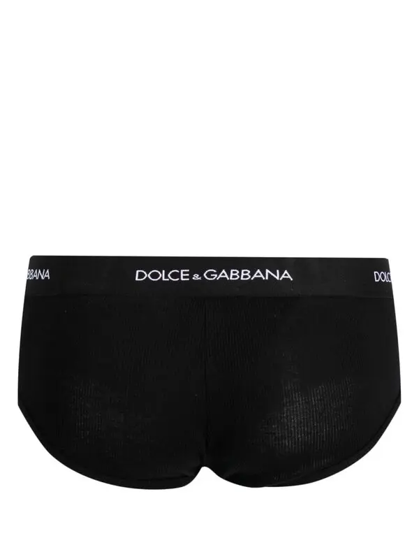 Dolce & Gabbana Logo-waistband Briefs - Black