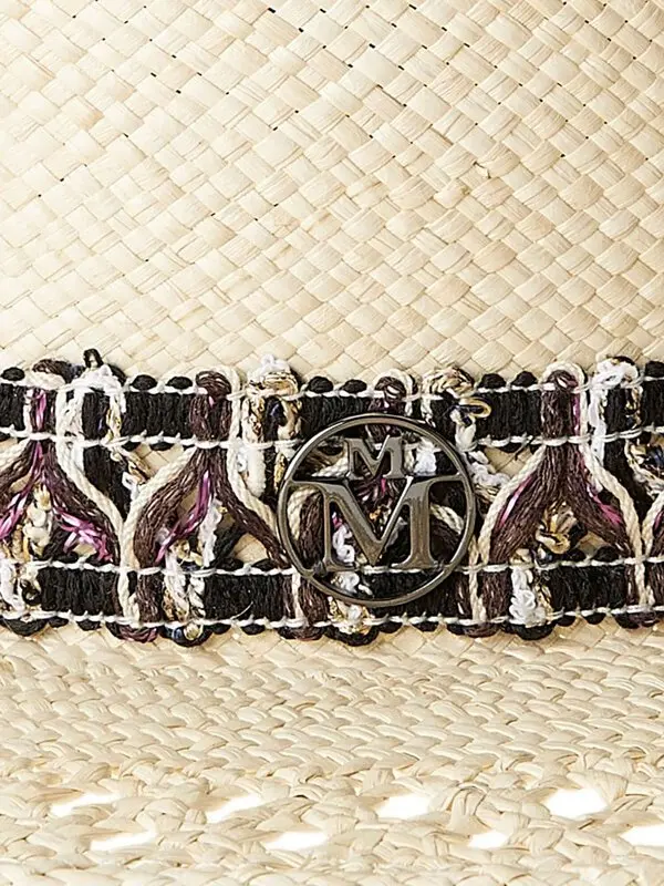 MAISON MICHEL Kiki Straw Canotier Hat - Neutrals