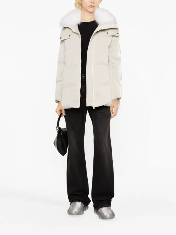 YVES SALOMON Hooded Quilted Down Coat