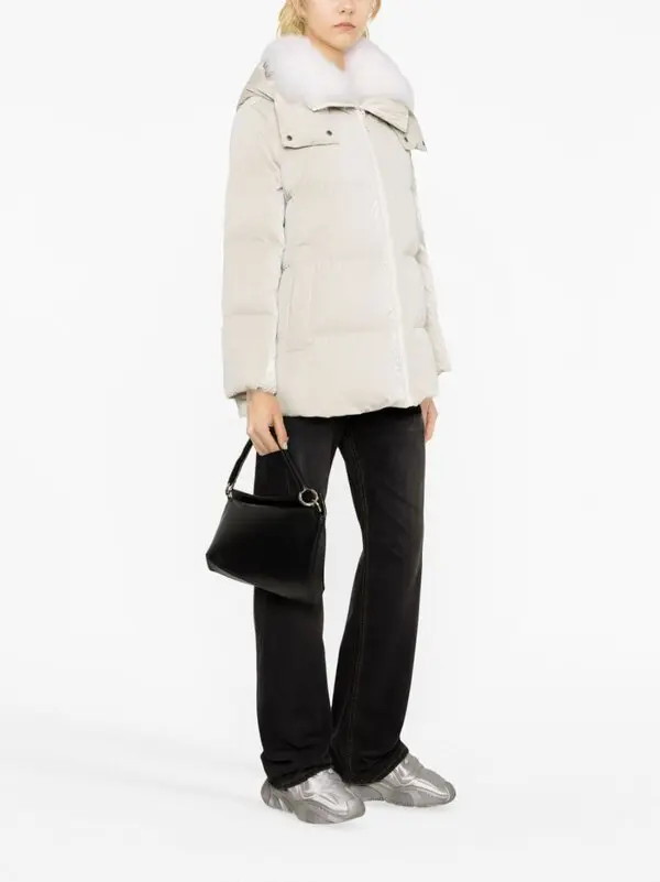 YVES SALOMON Hooded Quilted Down Coat