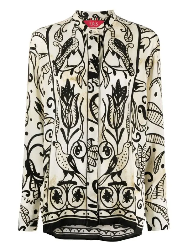 F.R.S FOR RESTLESS SLEEPERS Floral-print Silk Shirt