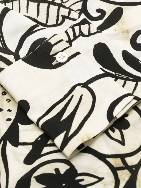 F.R.S FOR RESTLESS SLEEPERS Floral-print Silk Shirt
