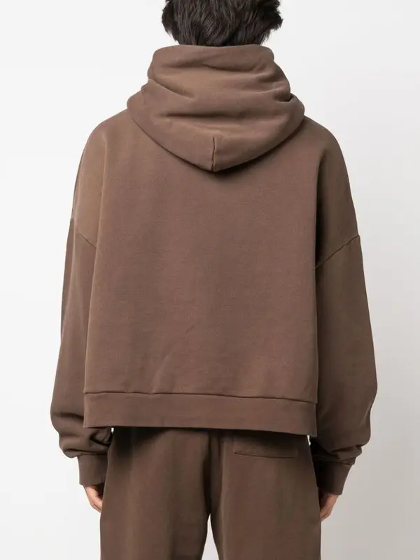 ENTIRE STUDIOS Drop-shoulder Cotton Hoodie - Brown