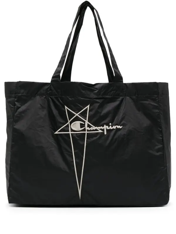 Rick Owens Logo-embroidered Tote Bag - Black