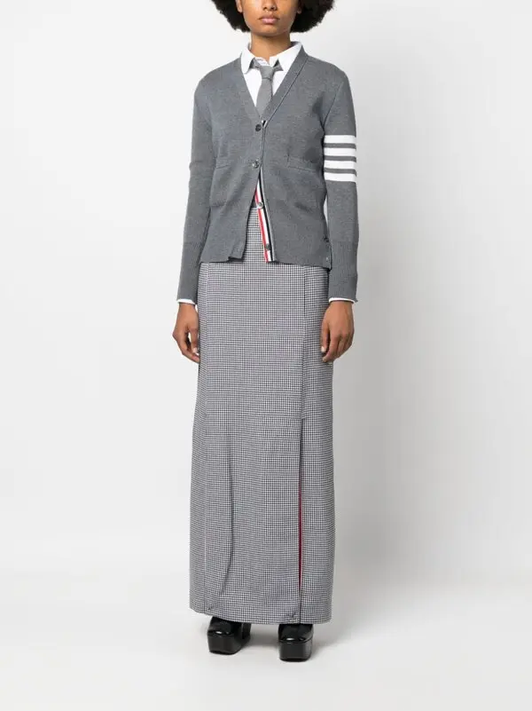 Thom Browne Houndstooth Wool Maxi Skirt
