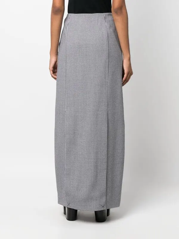 Thom Browne Houndstooth Wool Maxi Skirt