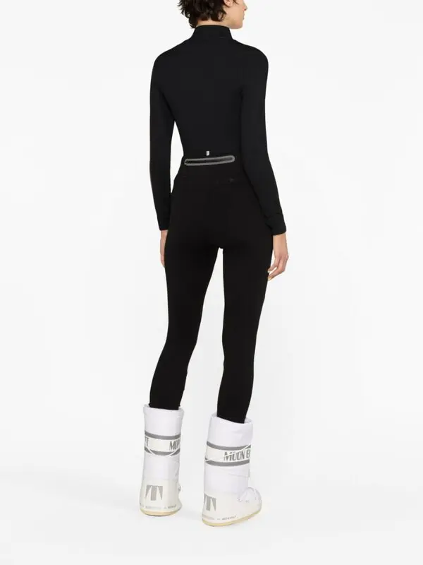 Moncler Leggings In Technical Nylon In Black | Editorialist