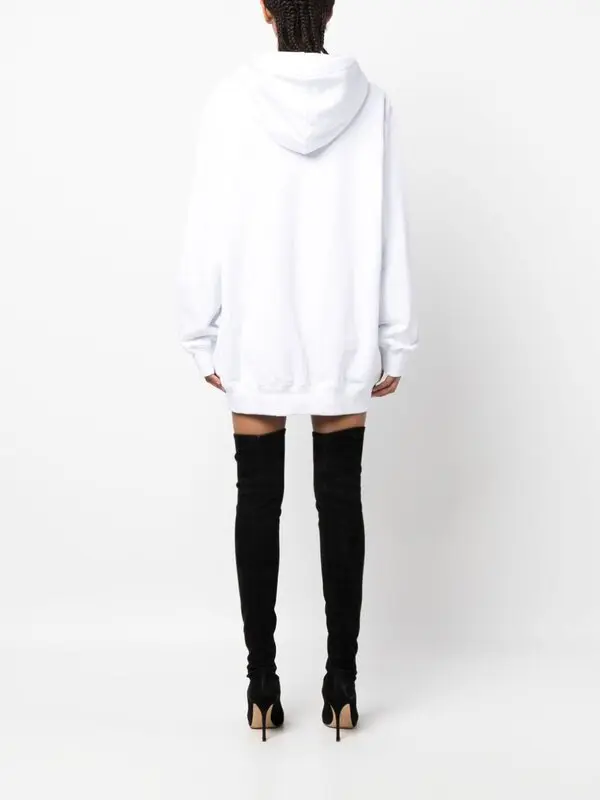 LANVIN Logo-embroidered Hoodie - White