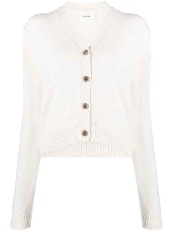 LISA YANG Marion V-neck Cardigan - White