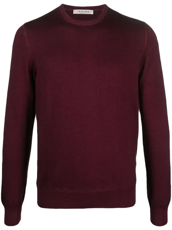 FILERIA Fine-knit Crew-neck Jumper - Red