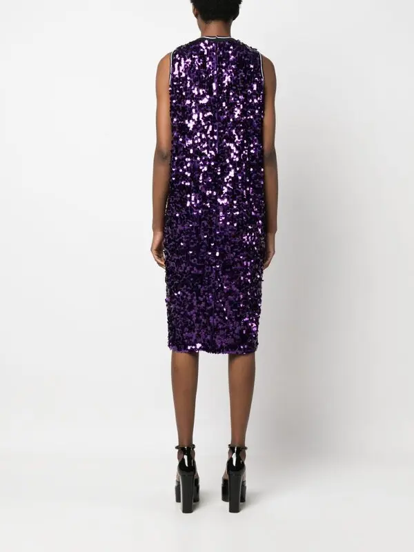 Plan C Colour-block Sequin Midi Dress