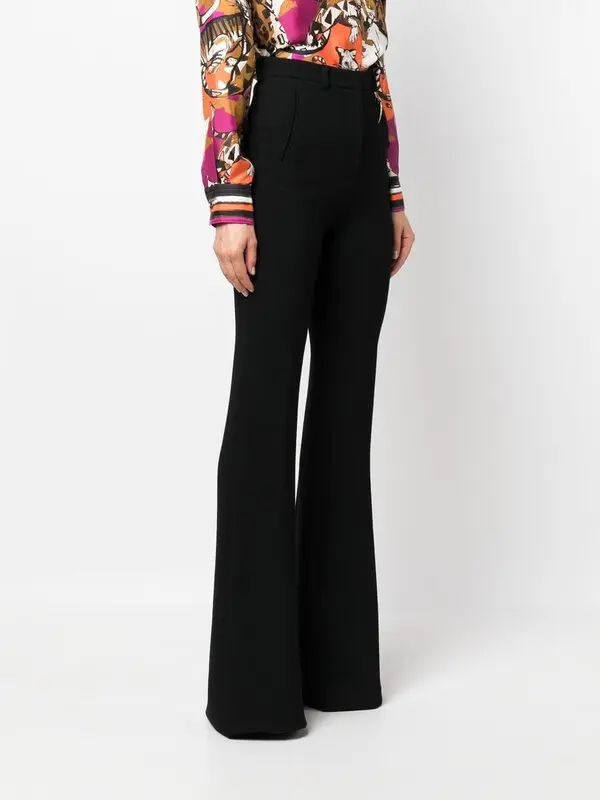Roberto Cavalli High-waist Flared Wool Trousers