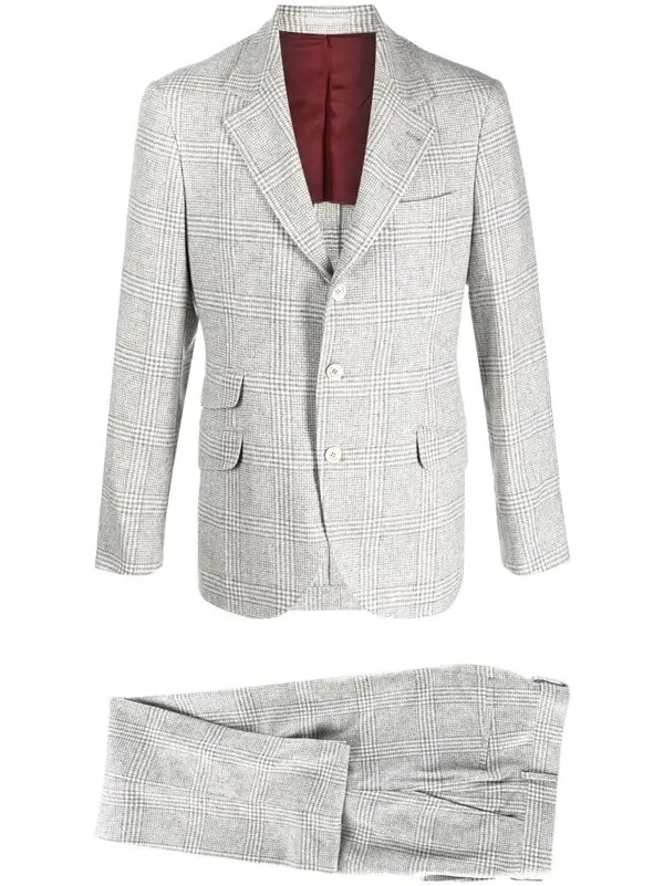 Brunello Cucinelli Single-breasted Checked Suit
