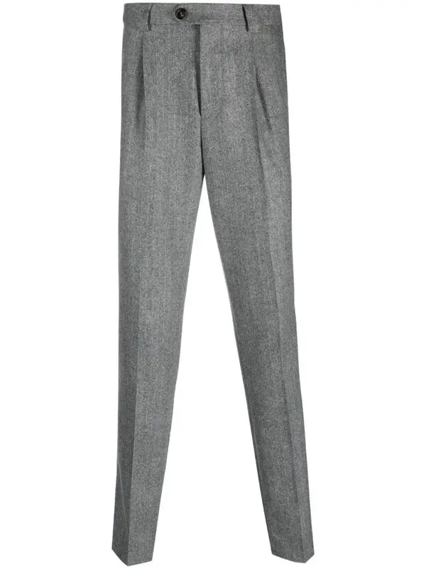 Brunello Cucinelli Pressed-crease Trousers - Grey