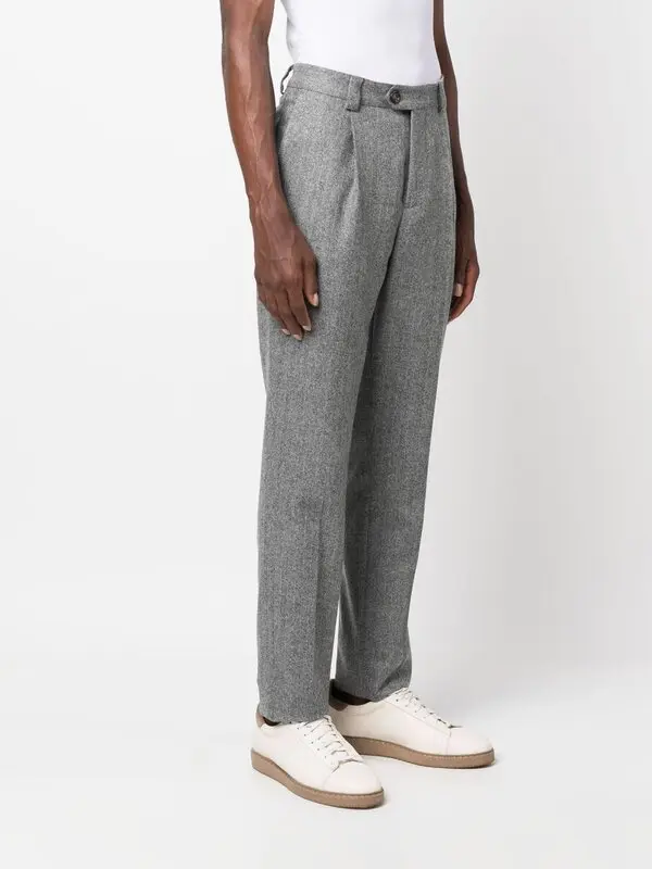 Brunello Cucinelli Pressed-crease Trousers - Grey