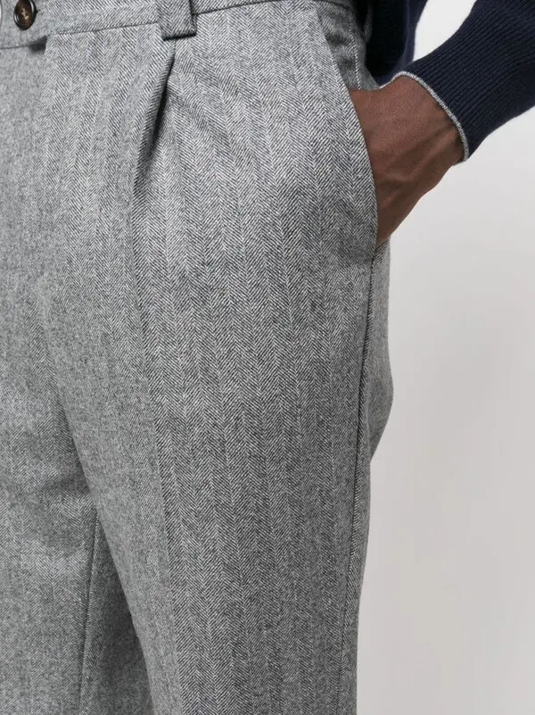 Brunello Cucinelli Pressed-crease Trousers - Grey